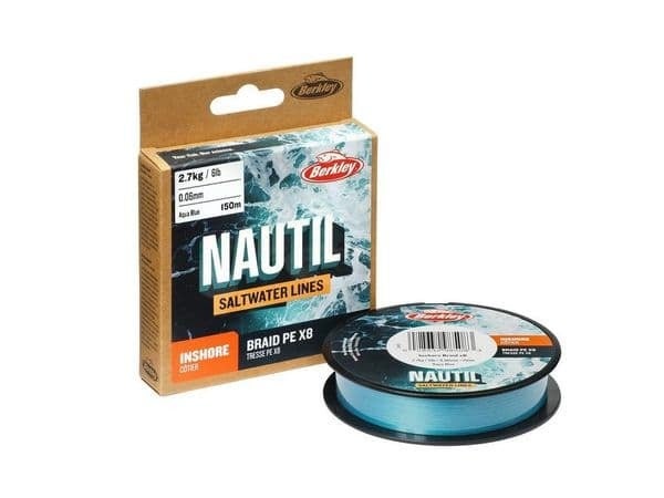Berkley Nautil Inshore 8 Strand Braid - Aqua Blue 150m 20lb 0.20mm ...