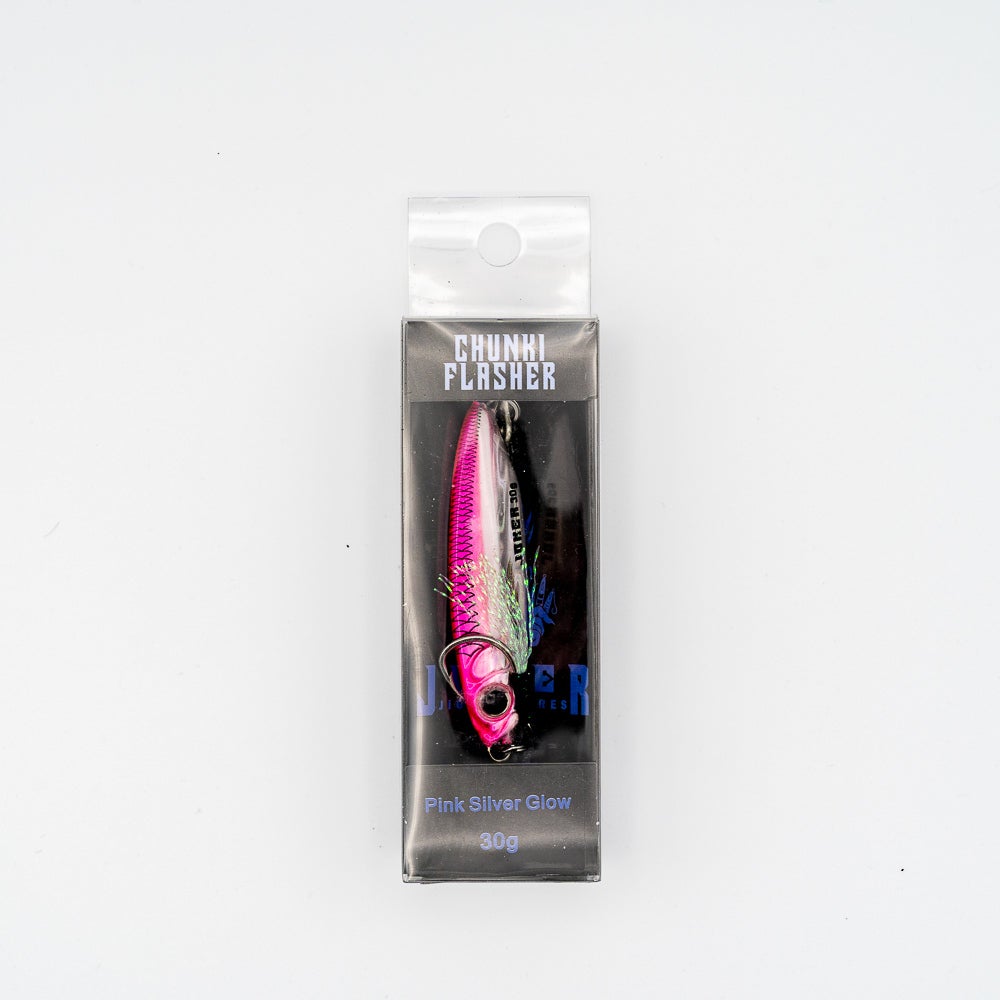Joker Chunki Flasher 30g casting jig Pink Silver Glow | Lizard Tackle ...