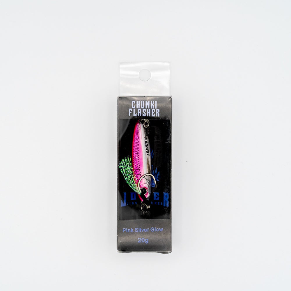 Joker Chunki Flasher 20g casting jig Pink Silver Glow | Lizard Tackle ...